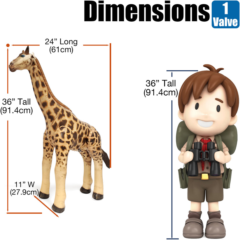 Jet Creations Giant Giraffe Inflatable Jungle Safari Animal Party ...