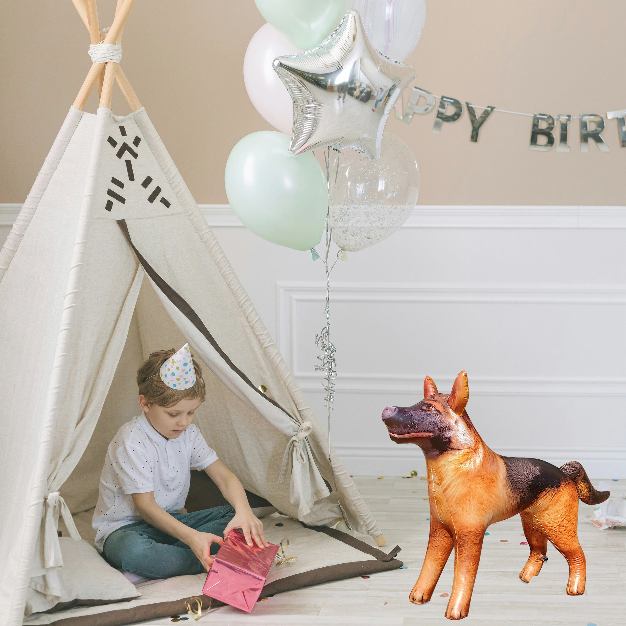 Jet Creations German Shephard Dog Inflatable, 43" Long [AN-SHEPHERD ...